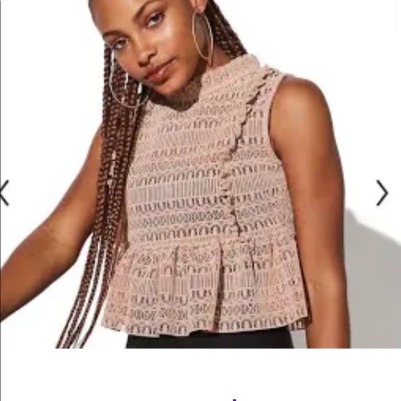 Vylette | Tops | Nwt Vylette Essentials Blush Lace Blouse | Poshmark